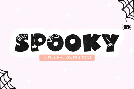 Spooky Font Halloween Font Webs and Spiders Font Fall - Etsy