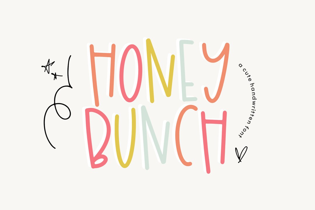 Honey Bunch Font - Handwritten Font With Extras, Cricut Fonts, Procreate Font, Fonts for Cricut ...