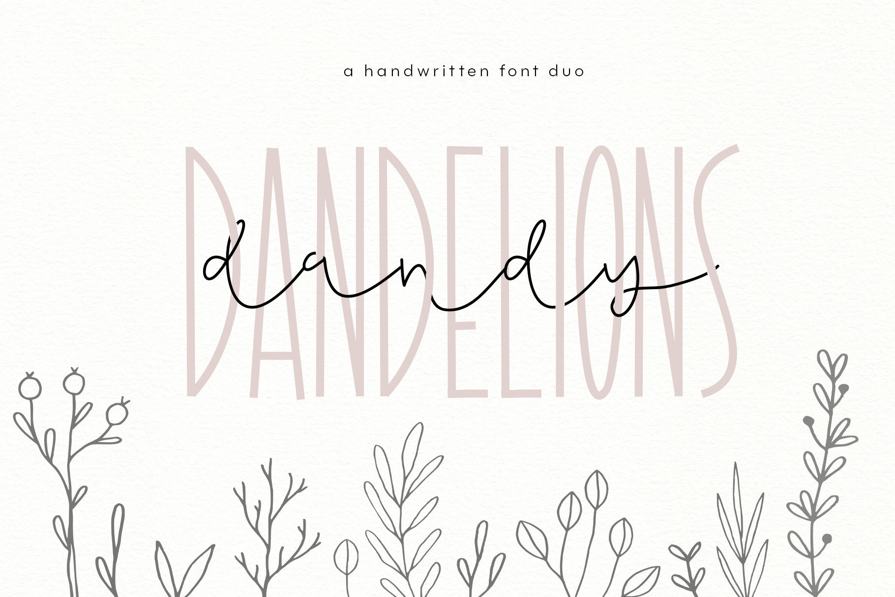 Dandy Dandelions Handwritten Script and Print Duo Cricut | Etsy