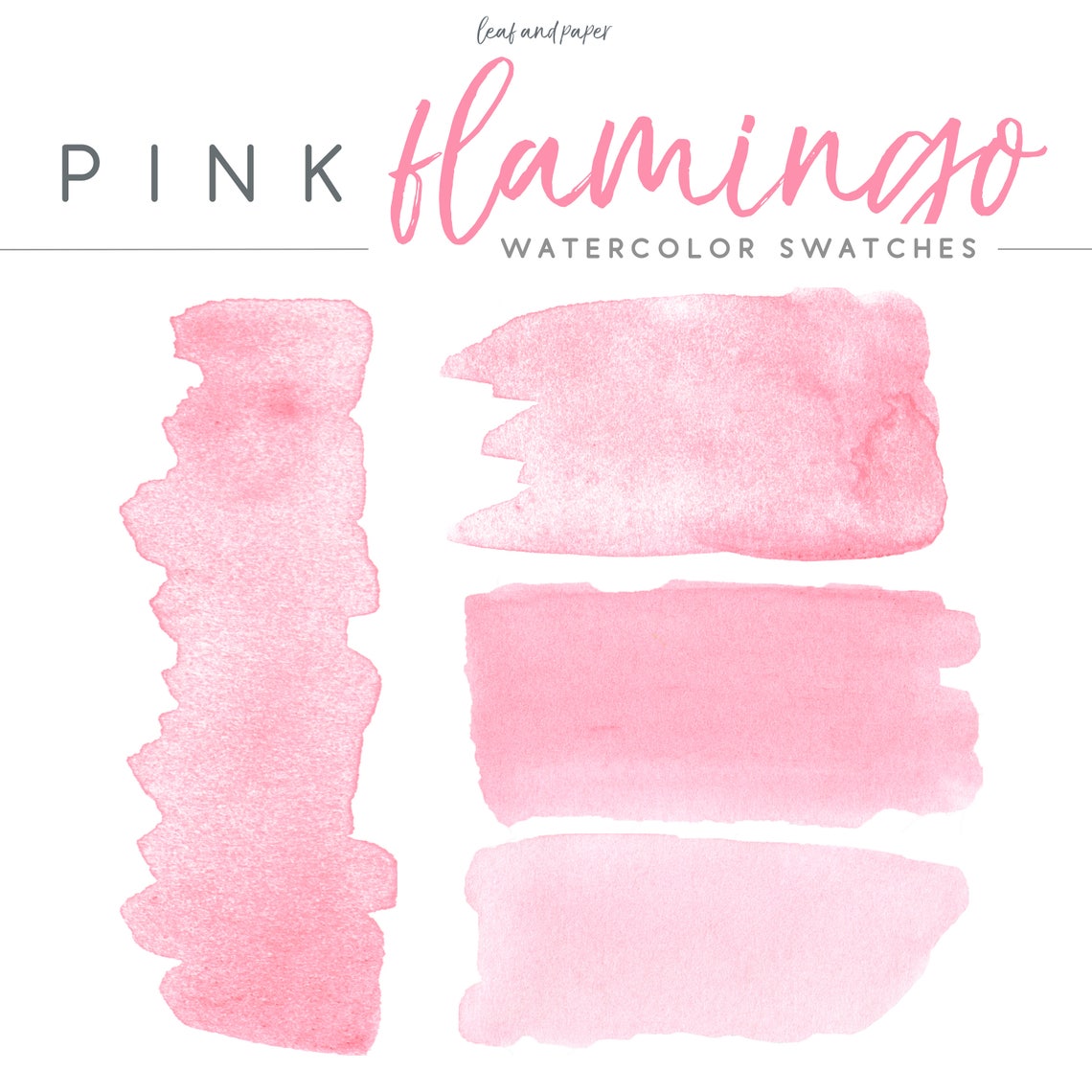 Watercolor PINK FLAMINGO Swatches Watercolor Clipart | Etsy