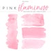 Watercolor PINK FLAMINGO Swatches - Watercolor Clipart - Brushstrokes ...