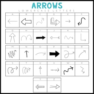 Arrows Font - Doodles - Dingbat Font - TTF - Etsy