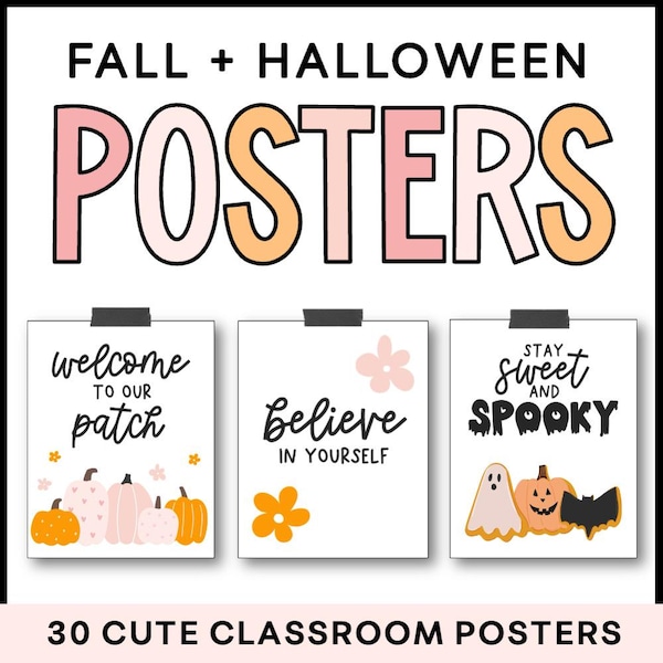 Cute Halloween Poster - Etsy