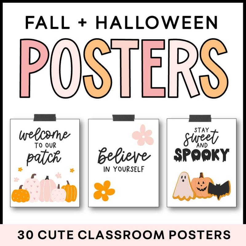 Cute Halloween Poster - Etsy