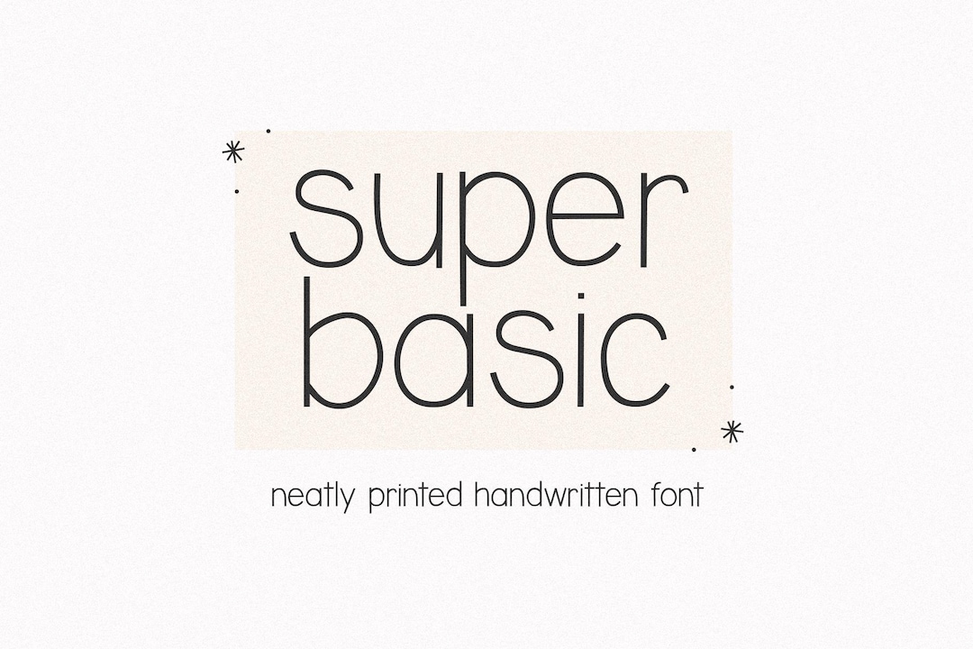 Super Basic Font - Cute Font, Cricut Font, Printed Font, Fonts for ...