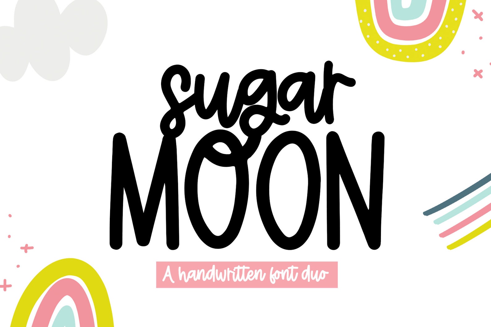 Sugar Moon Font - Handwritten Font DUO, Font Bundle, Fonts for Cricut ...