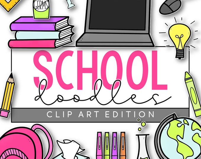 School Supply Cuties Clipart - Kawaii Clipart - Instant Download ...