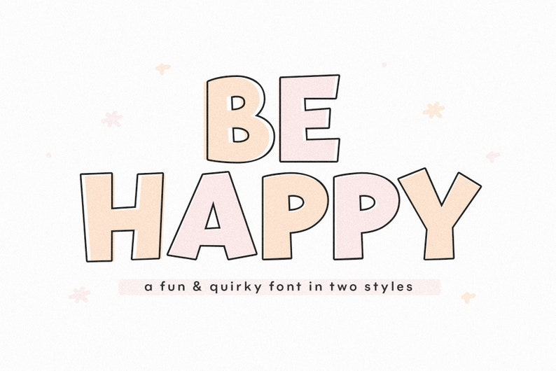 Be Happy Font - Handwritten Font, Cricut Font, Quirky Font, Bubbly Font ...