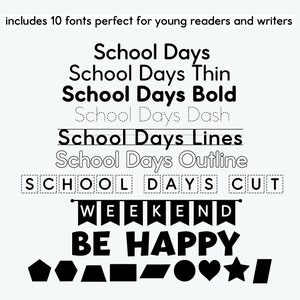 School Fonts Bundle - Tracing Fonts, Handwriting Lines Fonts, Cricut ...