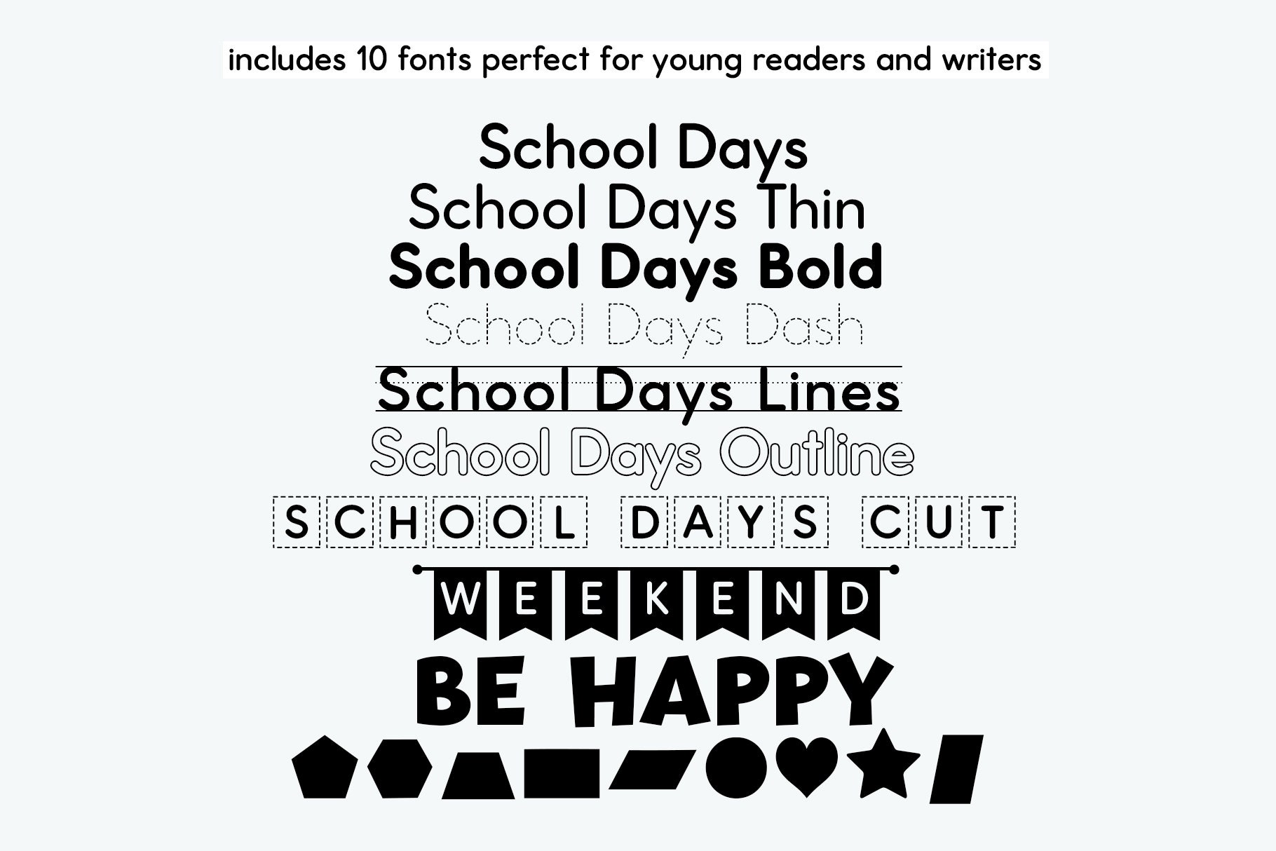 School Fonts Bundle Tracing Fonts Handwriting Lines Fonts | Etsy