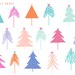 Boho Christmas Trees Clip Art, Modern & Messy Pastel Trees, Christmas ...