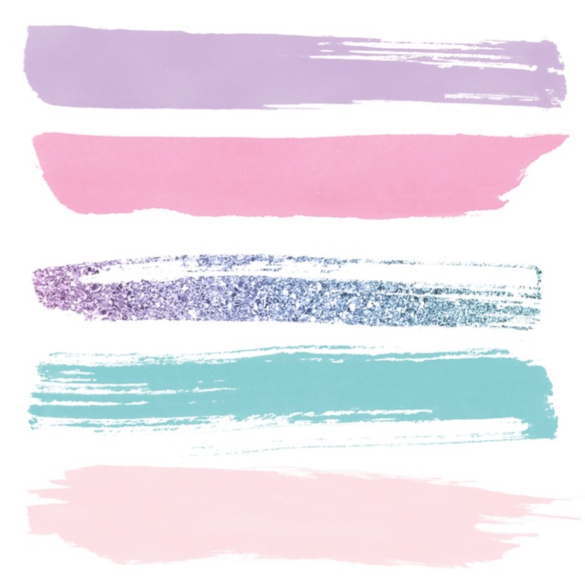 Watercolor Unicorn Brushstrokes Unicorn Clipart Glitter - Etsy