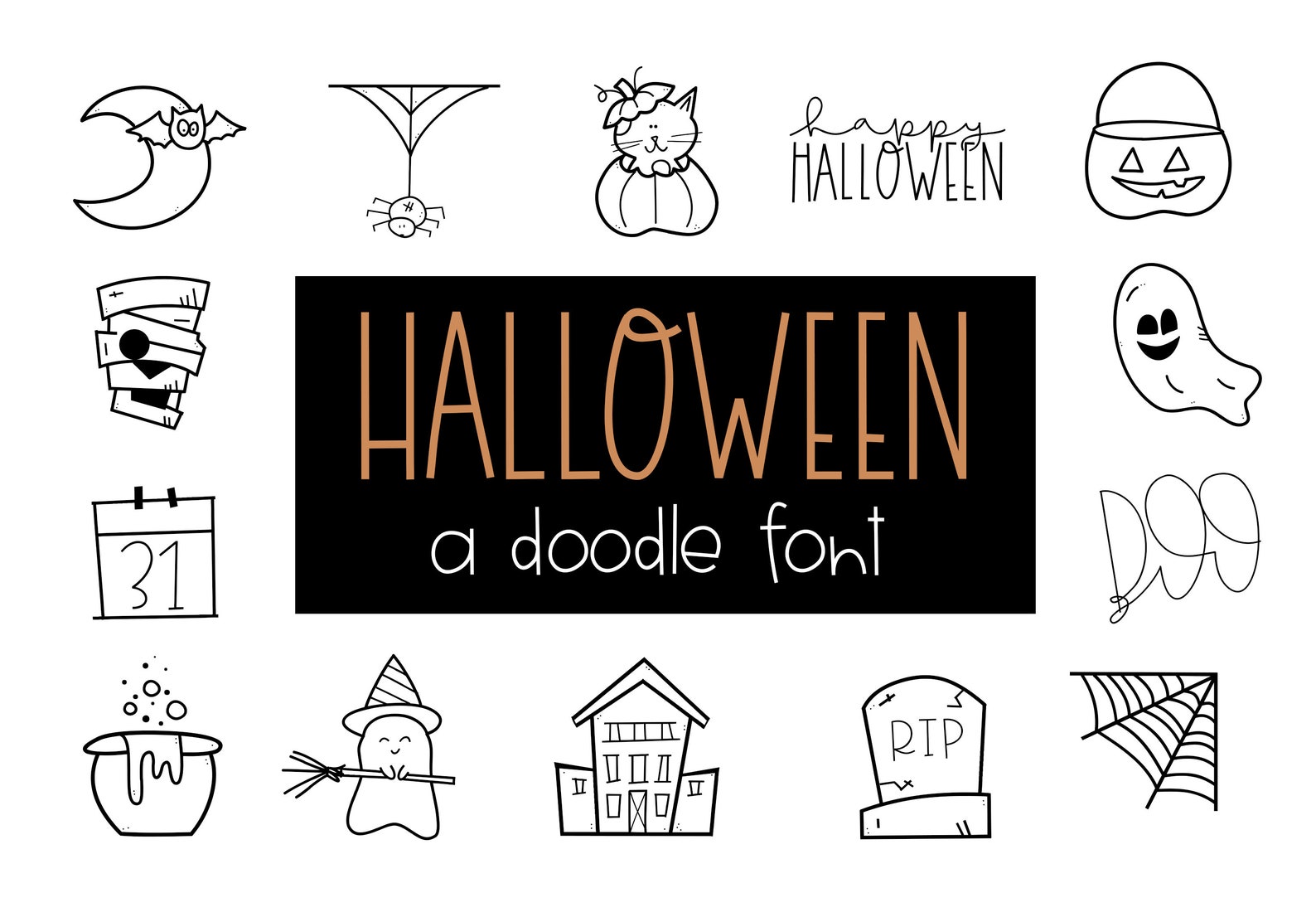 Creep It Real A Hand-drawn Doodle Font Halloween TTF - Etsy