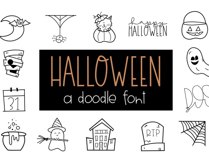 Creep It Real A Hand-drawn Doodle Font Halloween TTF - Etsy