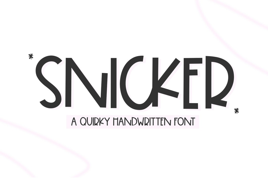 Snicker Font - Cute Handwritten Font, Fonts for Cricut, Fun Font ...
