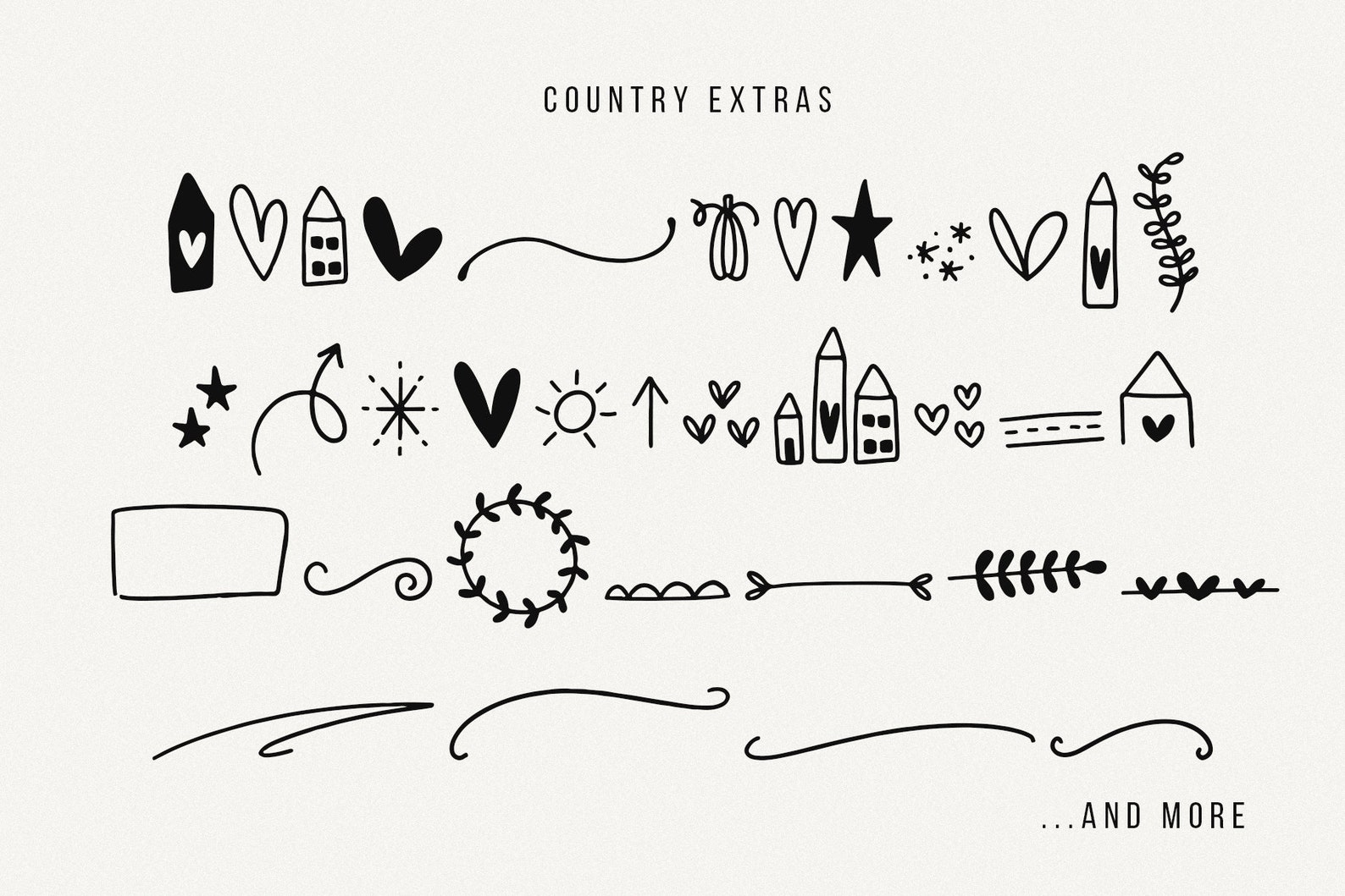 Farmhouse Font - Handwritten Font Duo, Countryside Farmhouse, Swashes ...