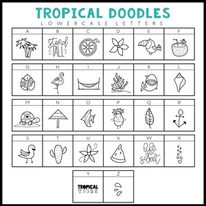 Tropical Doodles - A Hand-drawn Doodle Font - Summer Doodles - TTF - Etsy