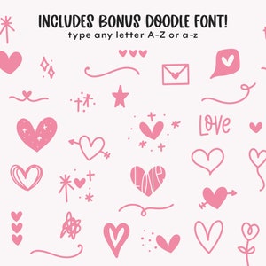 Love Day Font - Handwritten Font, Bubble Font, Cricut Fonts, Valentine ...