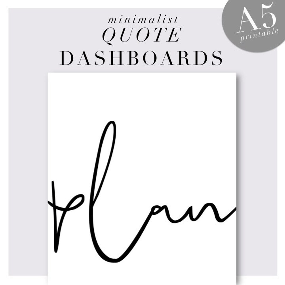 Minimalist Quotes - Printable Dashboards, Planners, Planner Covers ...