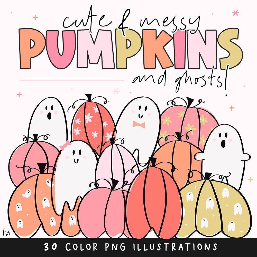 Pumpkins Clip Art Modern Clip Art Boho Halloween Cute - Etsy Canada