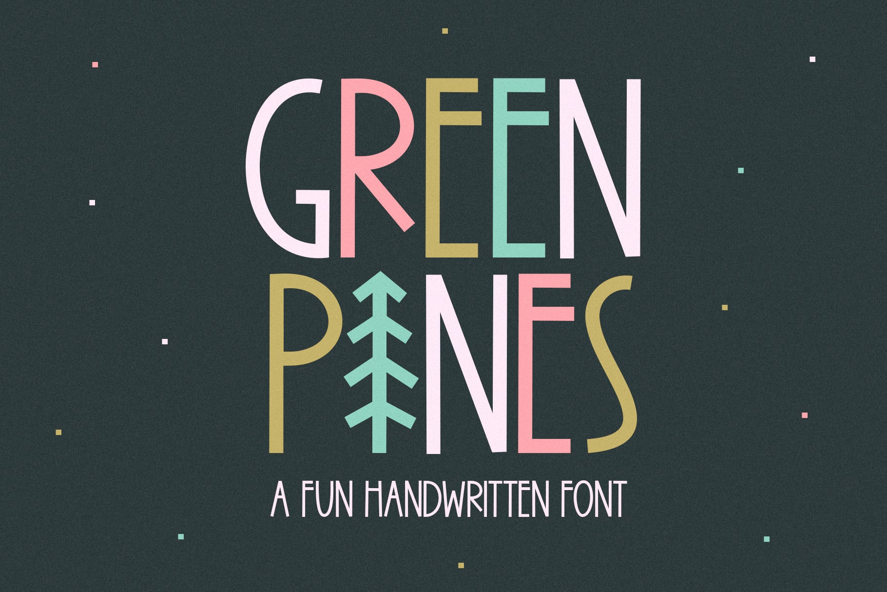 Green Pines Font - Handwritten Font, Cricut Fonts, Christmas Font, Procreate Fonts, Fonts for ...