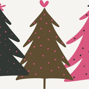Boho Christmas Trees Clip Art, Modern & Messy Clip Art Collection ...