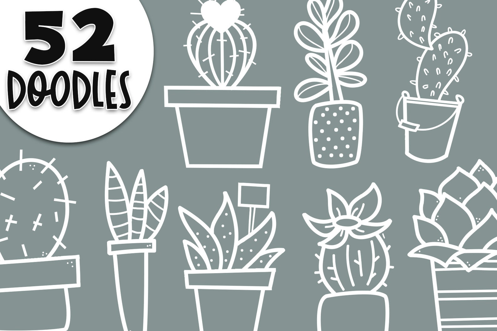 Fancactus - A Hand-drawn Doodle Font - Cactus and Succulent Doodles ...