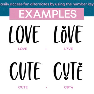 Love Charm Font Quirky Handwritten Font, Hearts Font, Cricut Font ...