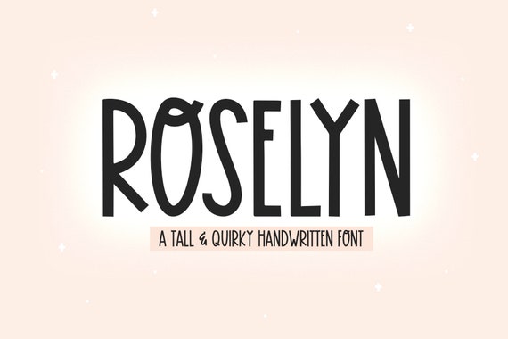 Roselyn Font Tall Handwritten Font Cricut Font Quirky | Etsy