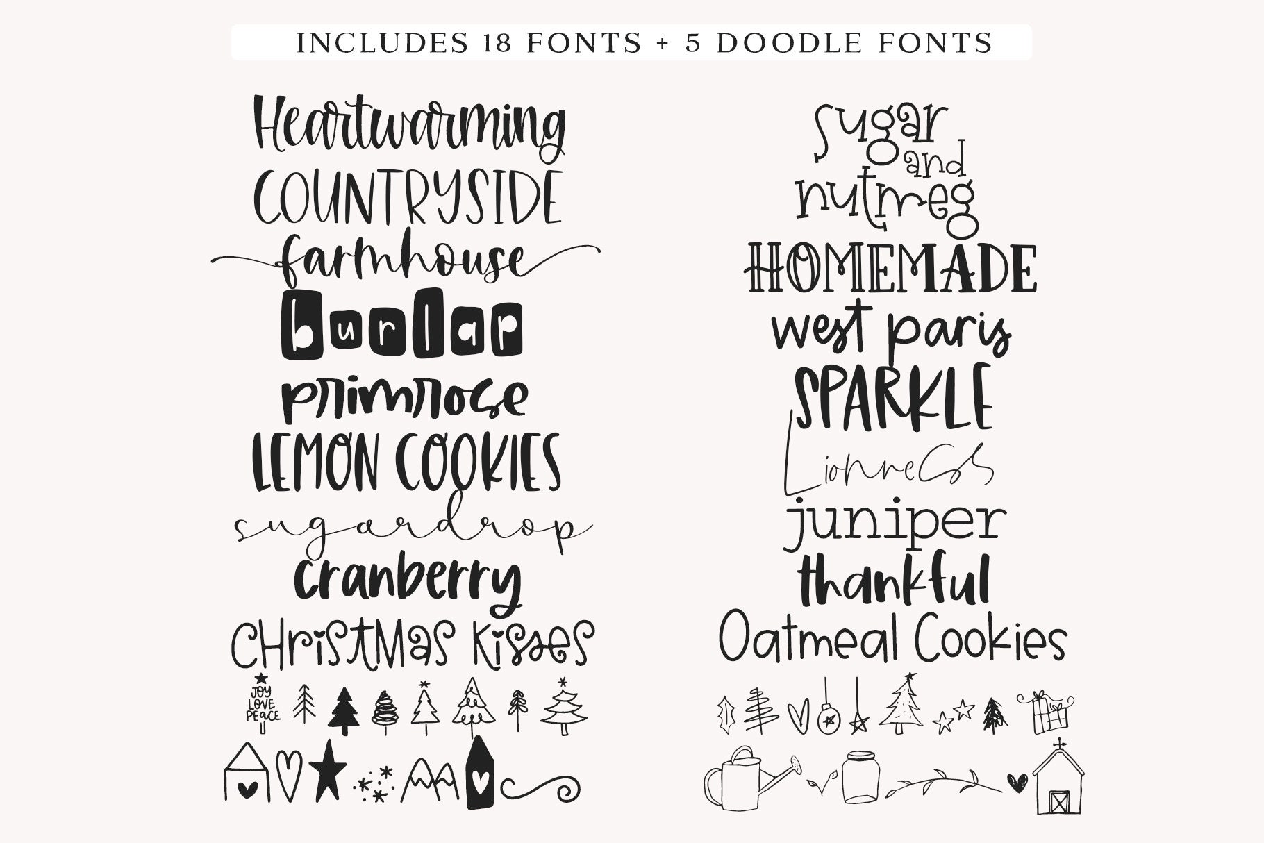 WINTER FONT BUNDLE Handwritten Fonts Script Fonts - Etsy