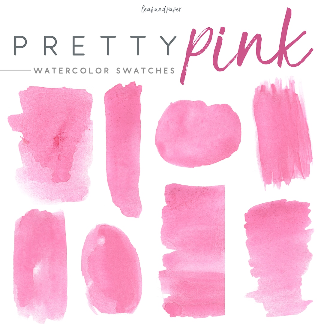 Watercolor PINK Swatches - Watercolor Clipart - Brushstrokes for ...
