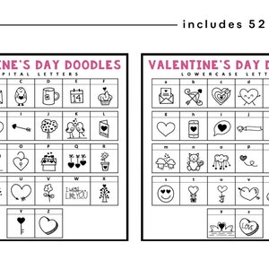 Valentine's Day Doodle Font - Dingbats Font, Cute Valentine Doodles ...