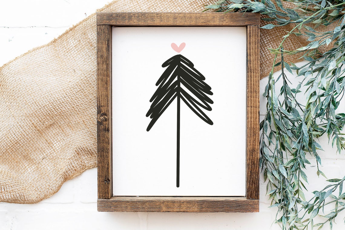 Boho Christmas Trees Clip Art Modern & Messy Clip Art | Etsy