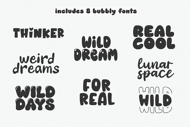 Bubbly Font Bundle - Cricut Font, Bubbly Fonts, Retro Font, Cricut Font ...