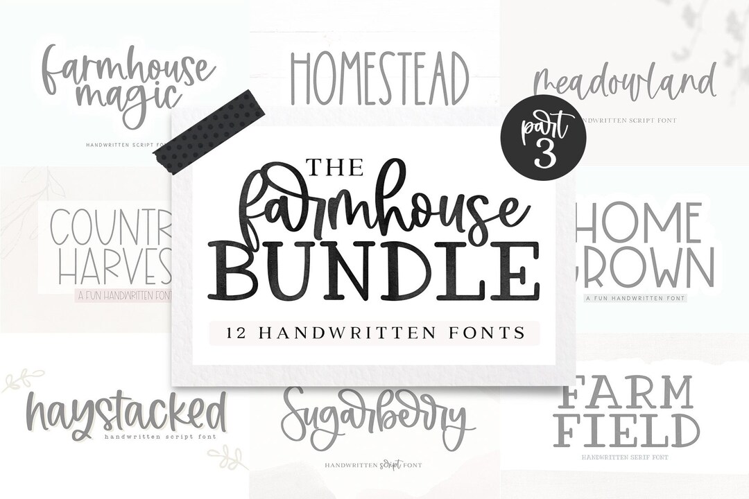 Farmhouse Font Bundle - Cricut Fonts, Farmhouse Fonts, Rustic Fonts ...