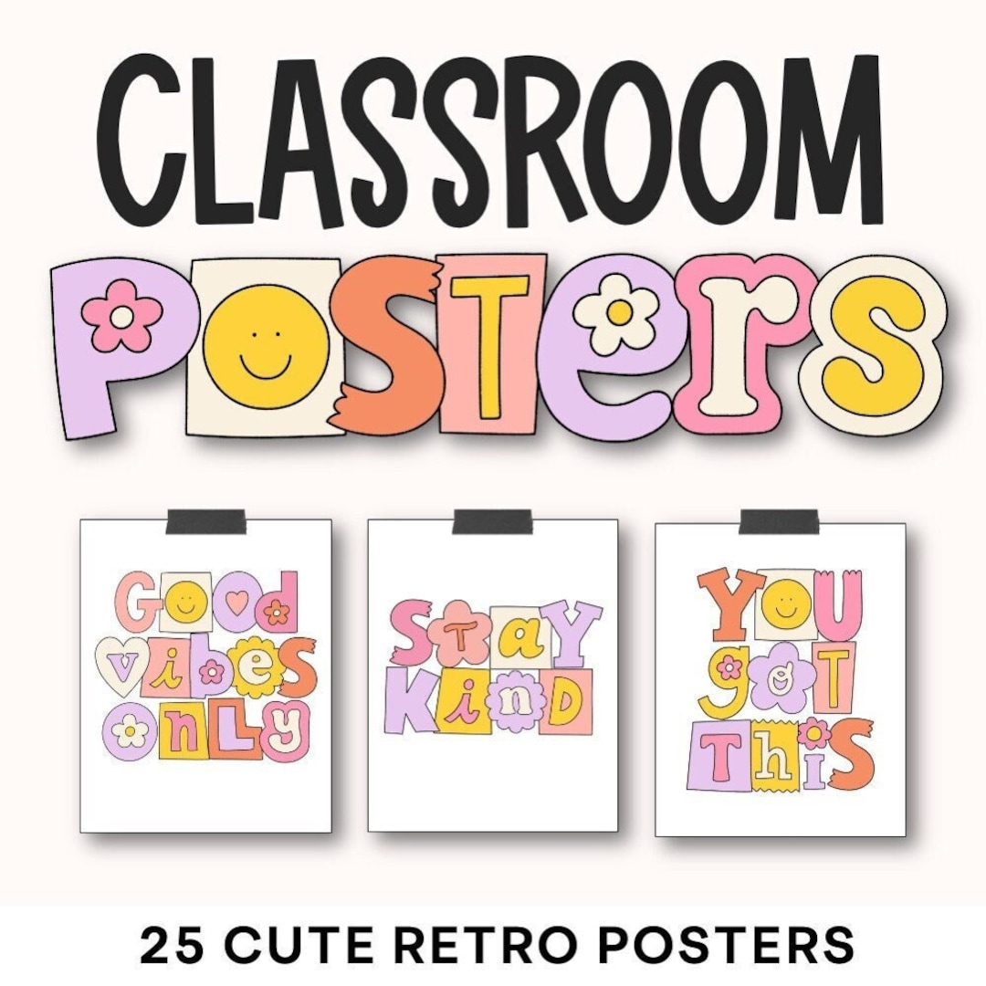 Retro Classroom Poster Set - Ransom Quotes, Retro Posters, Classroom ...