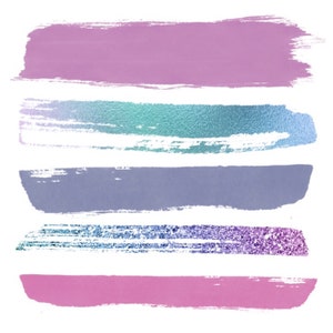 Unicorn Brushstrokes - Unicorn Clipart - Glitter Clipart - Watercolor ...