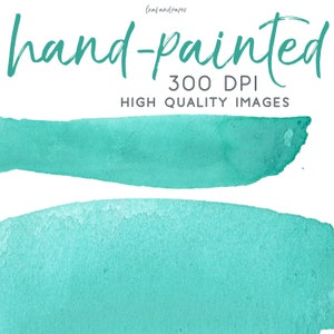 Watercolor TEAL Swatches - Watercolor Clipart - Brushstrokes for ...