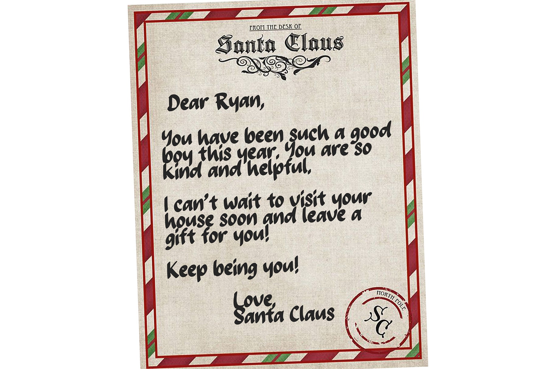 Santa Lane Font Christmas Font Santa Letter Font Santa - Etsy