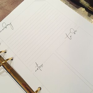 Minimalist Daily Planning Pages - A5 Size - Printable - Notes & Covers ...