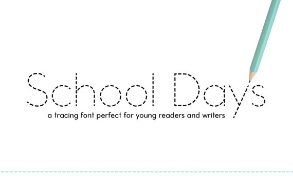 School Days Tracing Font Teacher Font Student | Etsy