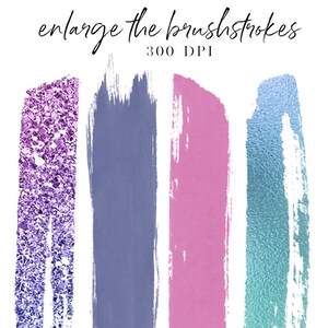 Unicorn Brushstrokes - Unicorn Clipart - Glitter Clipart - Watercolor ...