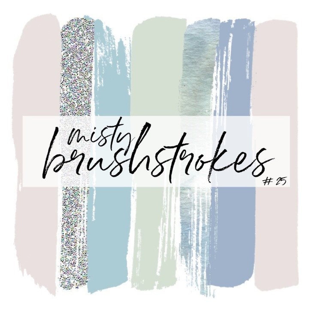 Green, Blue, Pink Brushstrokes - Pastel Watercolor Clipart [misty] - Etsy