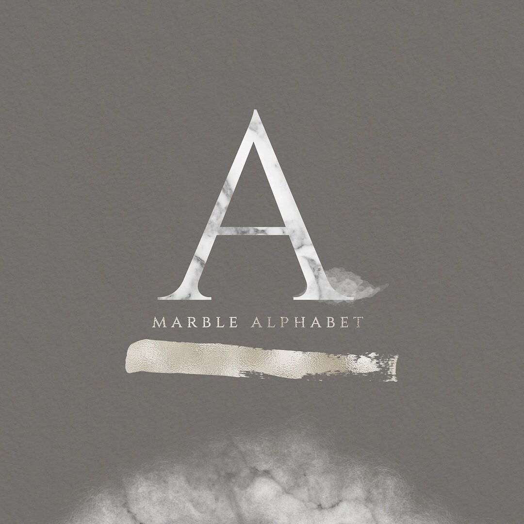 Marble Alphabet Clip Art Design - Etsy