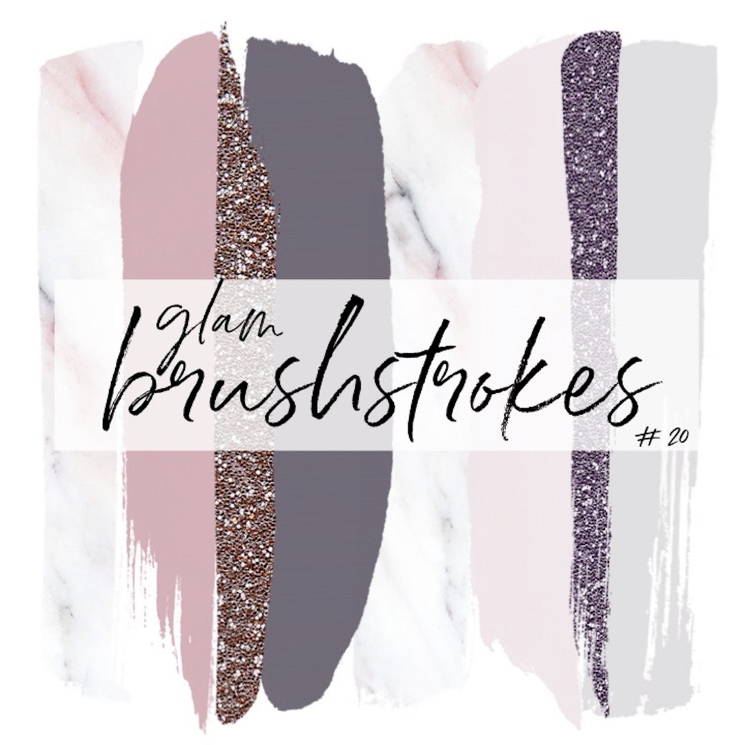 Glam Pink Glitter and Marble Brushstrokes - Watercolor Clipart [glam ...
