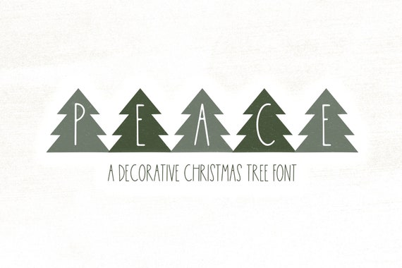 Peace Trees Font Christmas Tree Font Holiday Font Monogram | Etsy