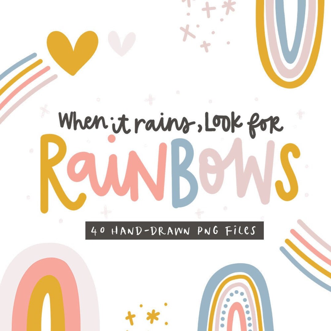 Rainbows Clip Art - Modern Clip Art Collection, Boho Rainbows, Cute ...