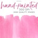 Watercolor PINK Swatches Watercolor Clipart Brushstrokes for Commercial ...