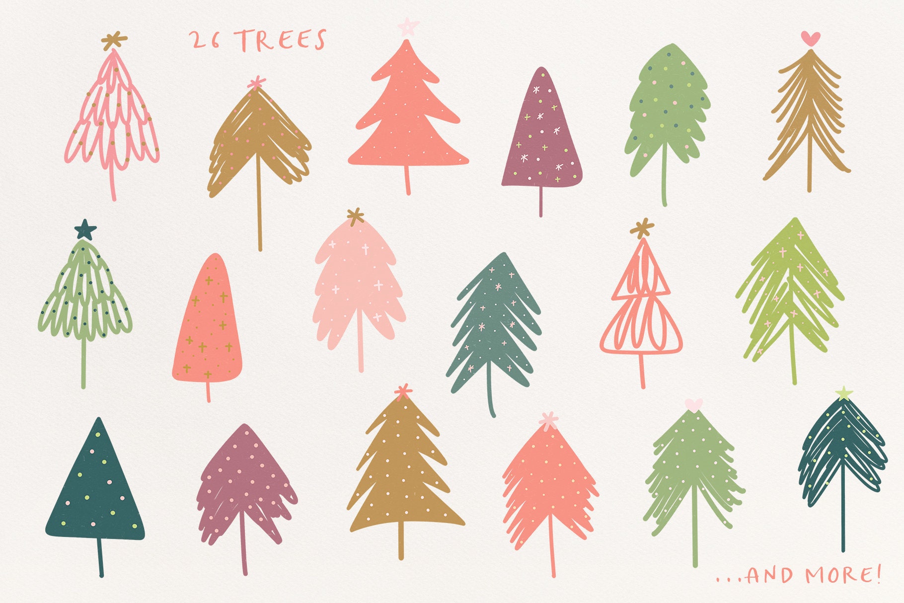 Modern & Messy Christmas Trees Boho Christmas Trees - Etsy