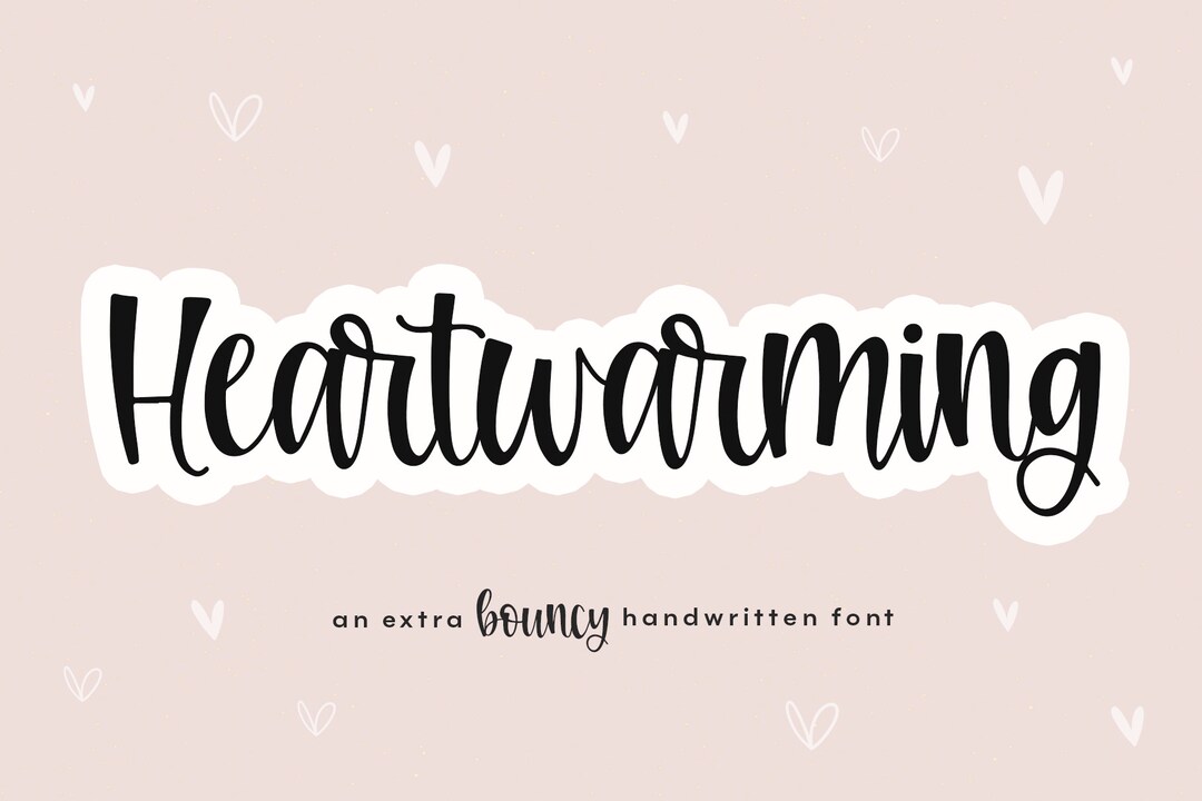 Heartwarming Font Bouncy Handwritten Script Font Cricut - Etsy
